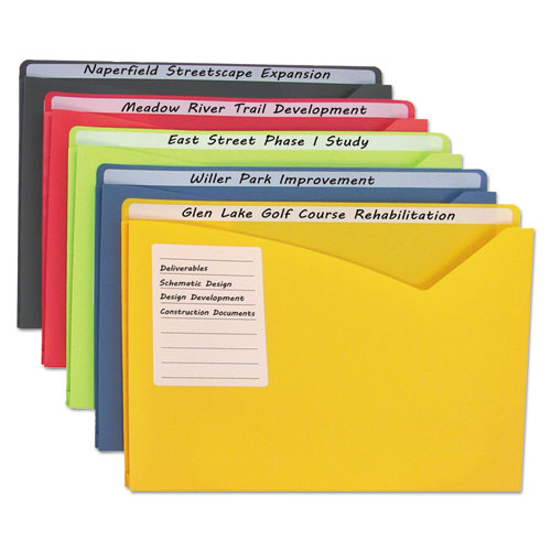 Use to divide, organize and color code projects. Designer V-cut front ...