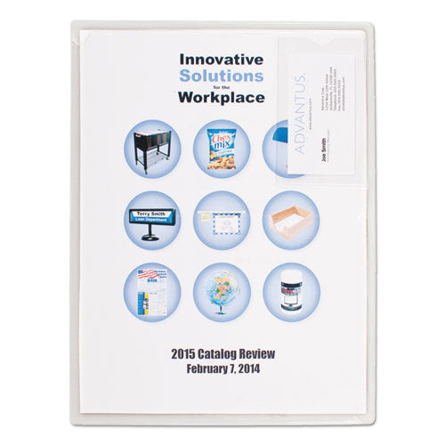 Transparent, polypropylene folder with an embossed grain finish. Sealed ...