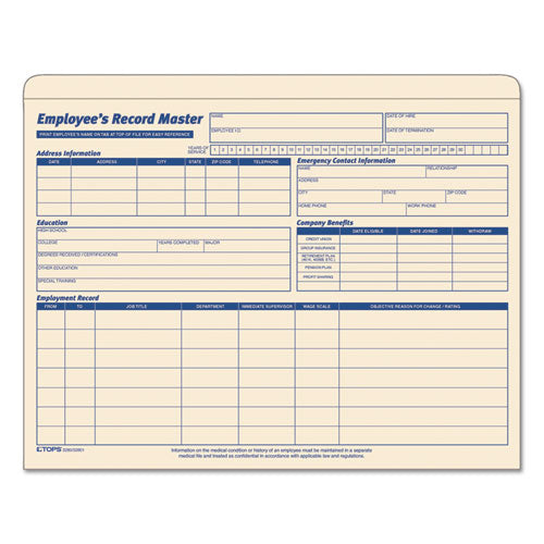 FOLDER,EMPL REC,20/PK – Alpine Supply, Inc.