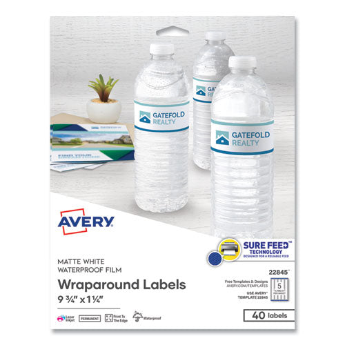 Flexible label conforms to curved surfaces. Perfect for water bottles ...