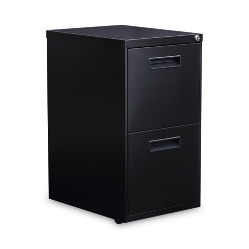 High-sided file cabinet for letter or legal-size filing. Counterweight ...