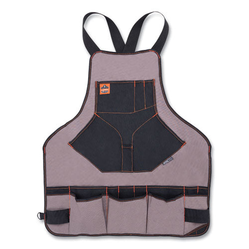 This heavy-duty tool apron features 22 pockets to keep tools organized ...